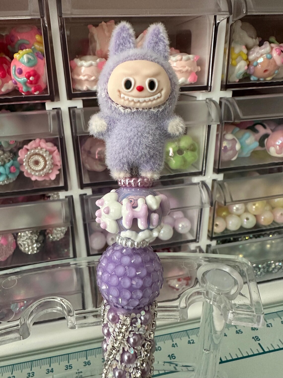 Labubu Beaded Character Pen, Fancy, Cute Handmade Pens - Etsy