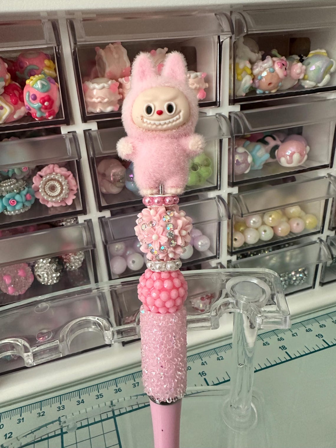 Labubu Beaded Character Pen, Fancy, Cute Handmade Pens - Etsy