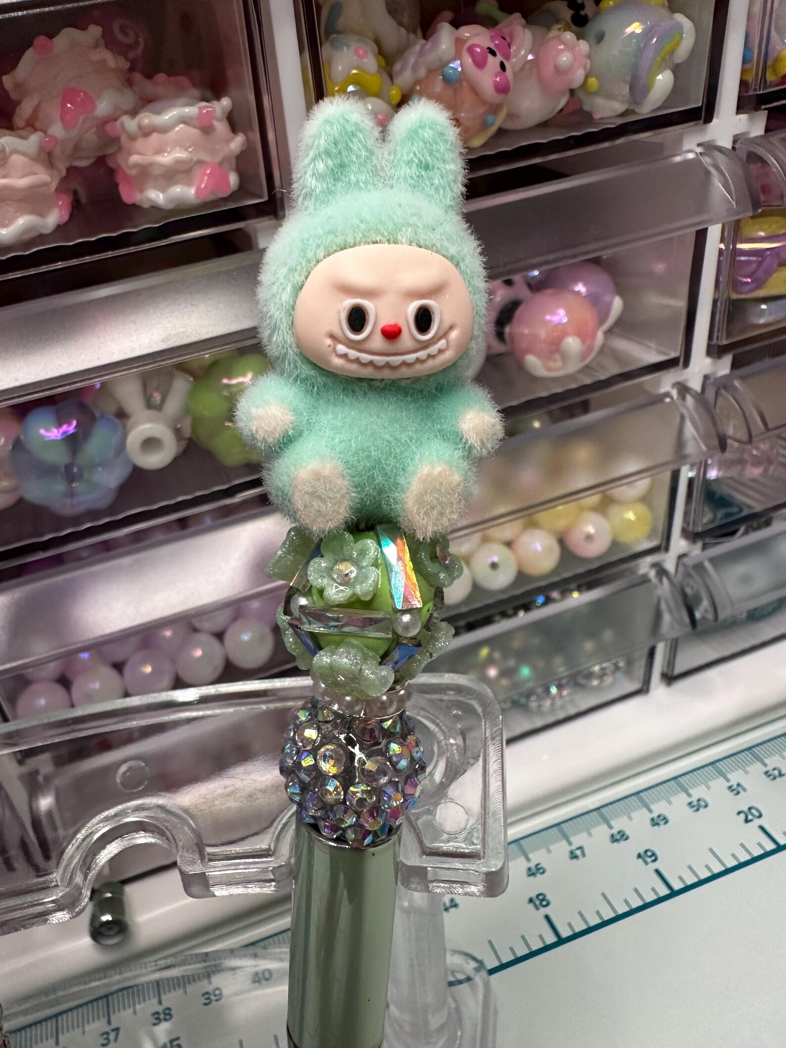 Labubu Beaded Character Pen, Fancy, Cute Handmade Pens - Etsy