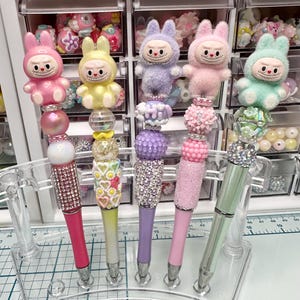 Labubu Beaded Character Pen, Fancy, Cute Handmade Pens - Etsy