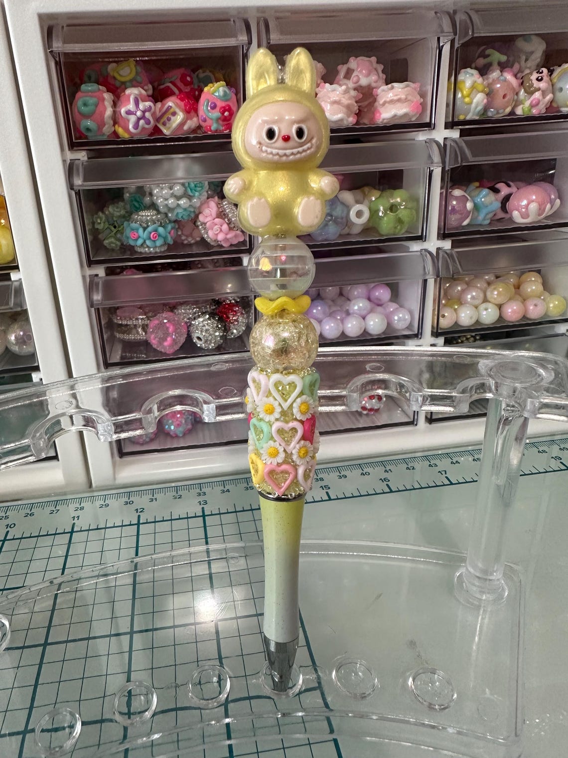 Labubu Beaded Character Pen, Fancy, Cute Handmade Pens - Etsy