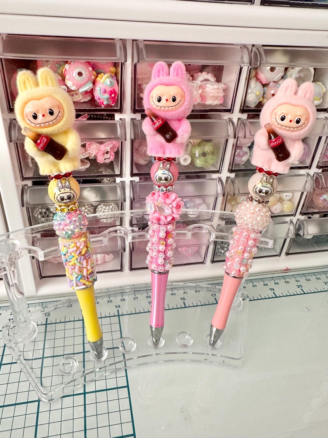Labubu Beaded Character Pen, Fancy, Cute Handmade Pens - Etsy