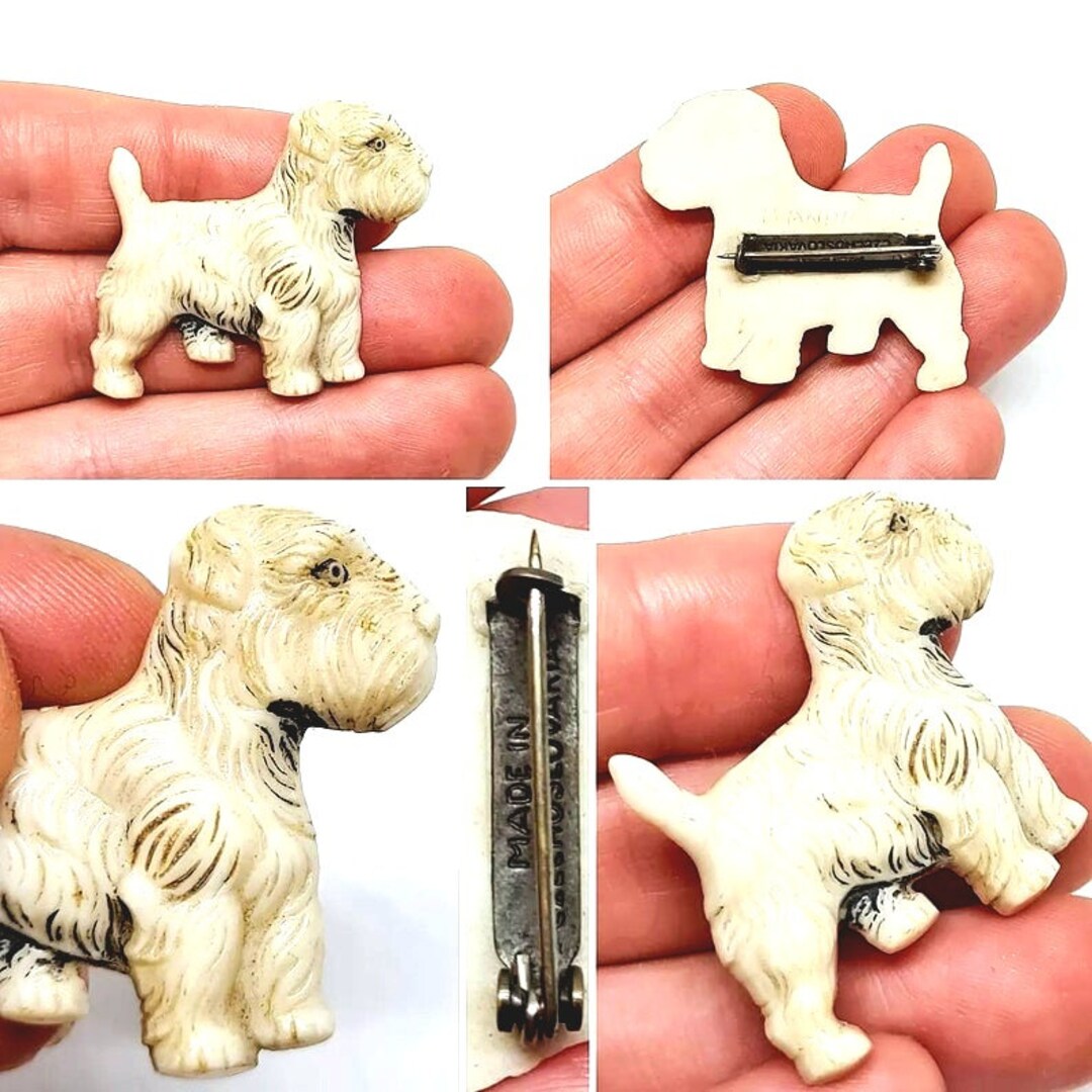 Original 1930/40s Celluloid Early Plastic Scotty Dog Brooch - Etsy
