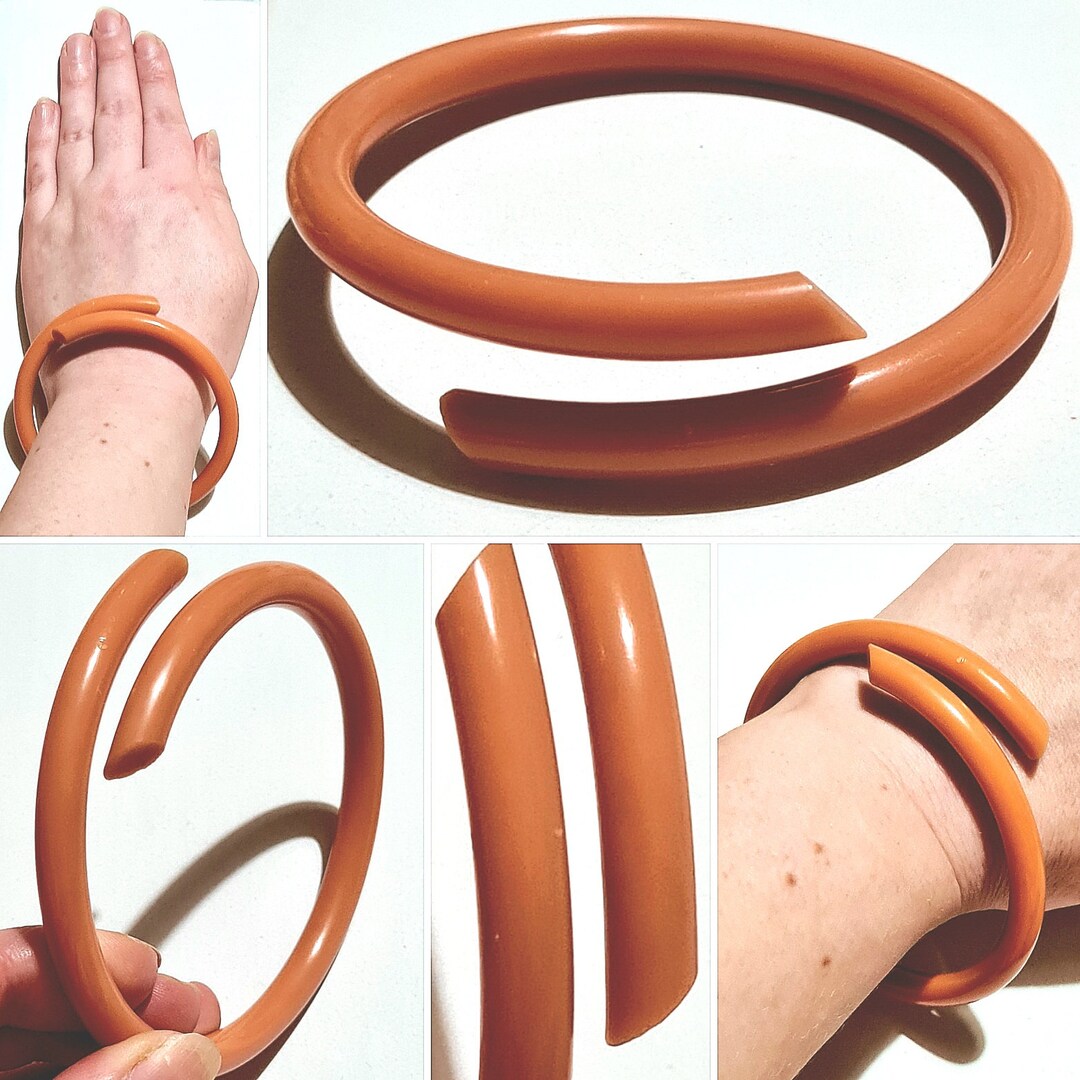 Original 1930s Art Deco Early Plastic Celluloid Wrap Over Snake Effect ...