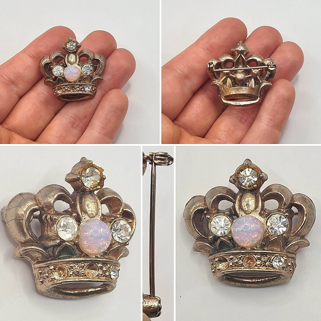 Original 1940s/50s Gold Tone Royal Crown Queen Opalite Dragon - Etsy