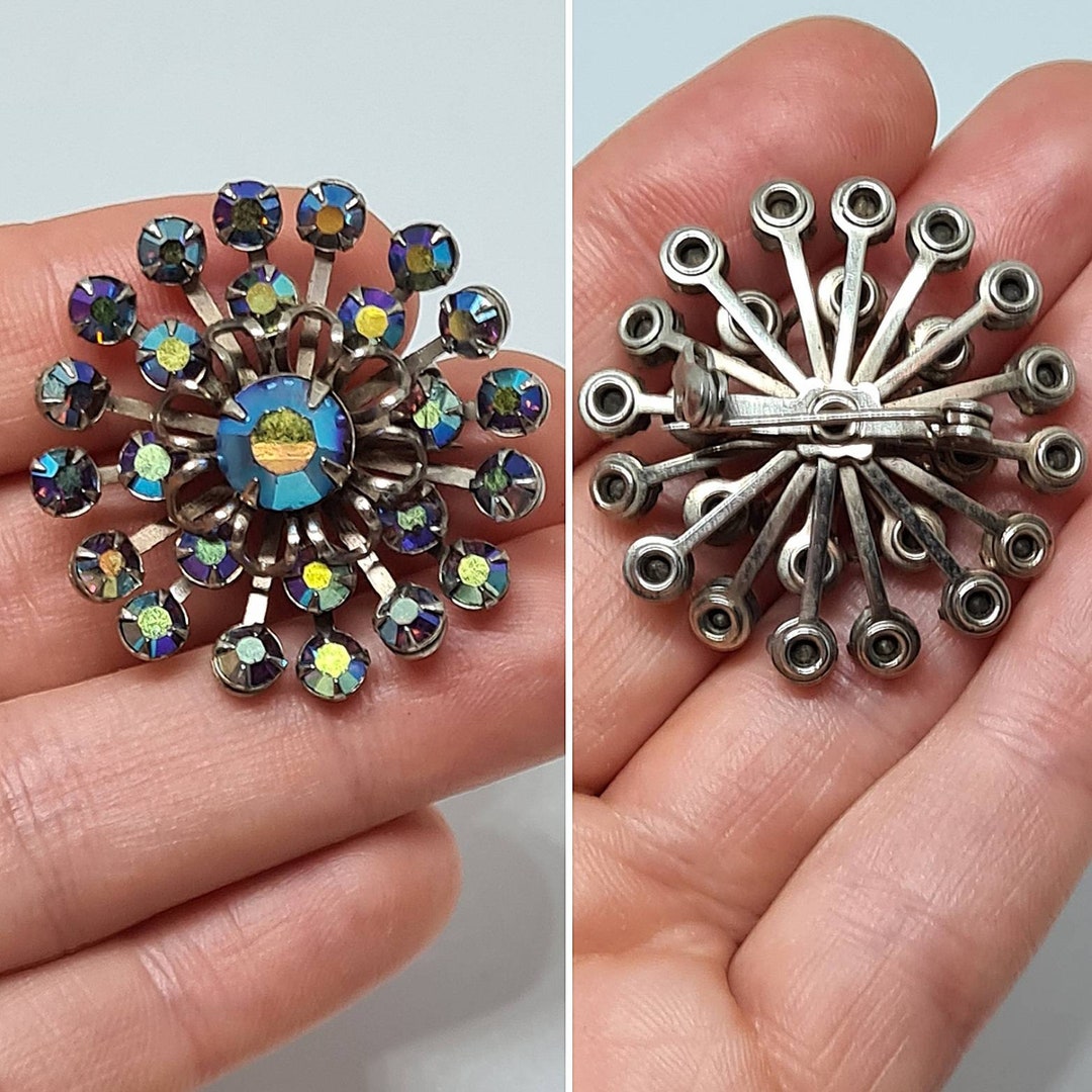 Original 1940s/50s Vintage Sparkle Mid Century Paste Starburst Brooch ...
