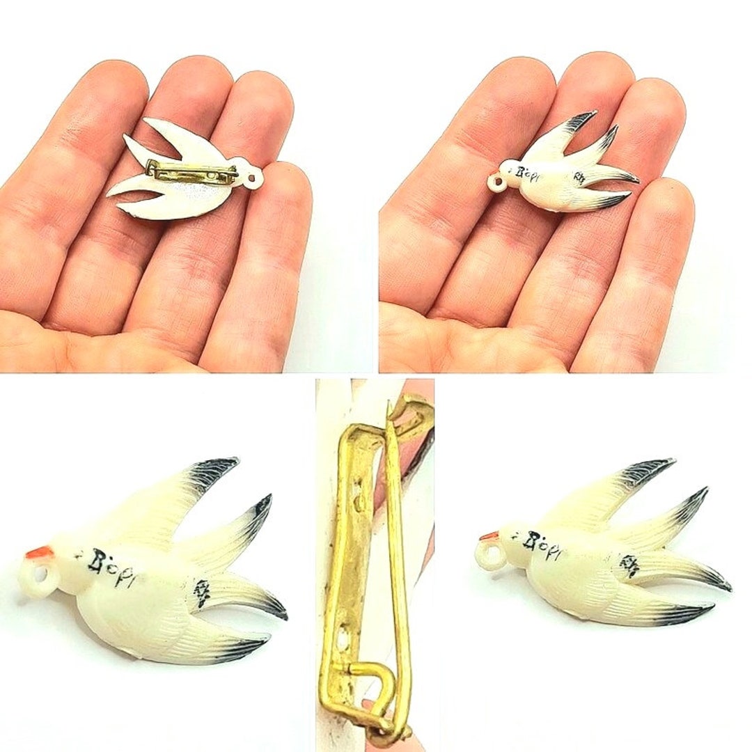 Original 1930s/40s Early Plastic Carved/moulded Celluloid Small Seagull ...