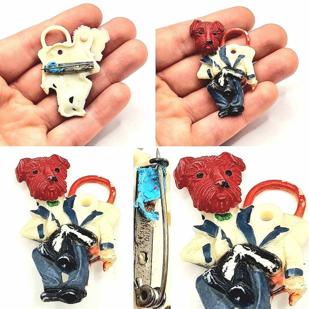 Original 1930/40s Art Deco Early Plastic Carved/moulded Celluloid ...