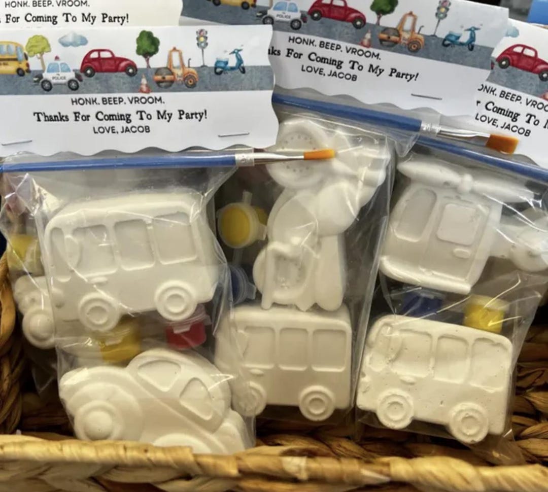 Transportation Favors DIY Plaster Painting Favors for Kids Paint Your ...