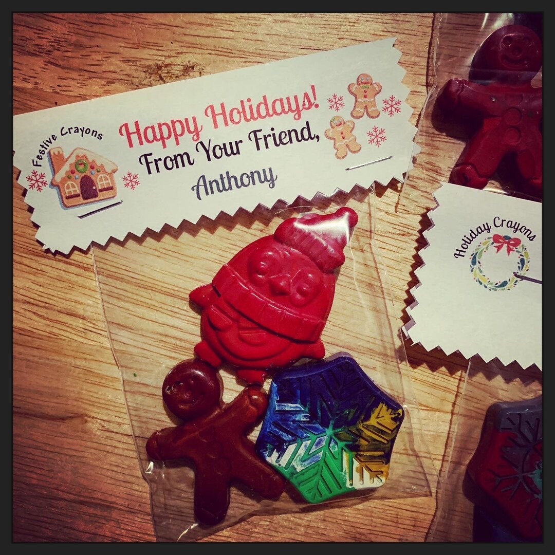 Holiday Crayon Favors for Classmates Class Gift From Teacher Favors for ...