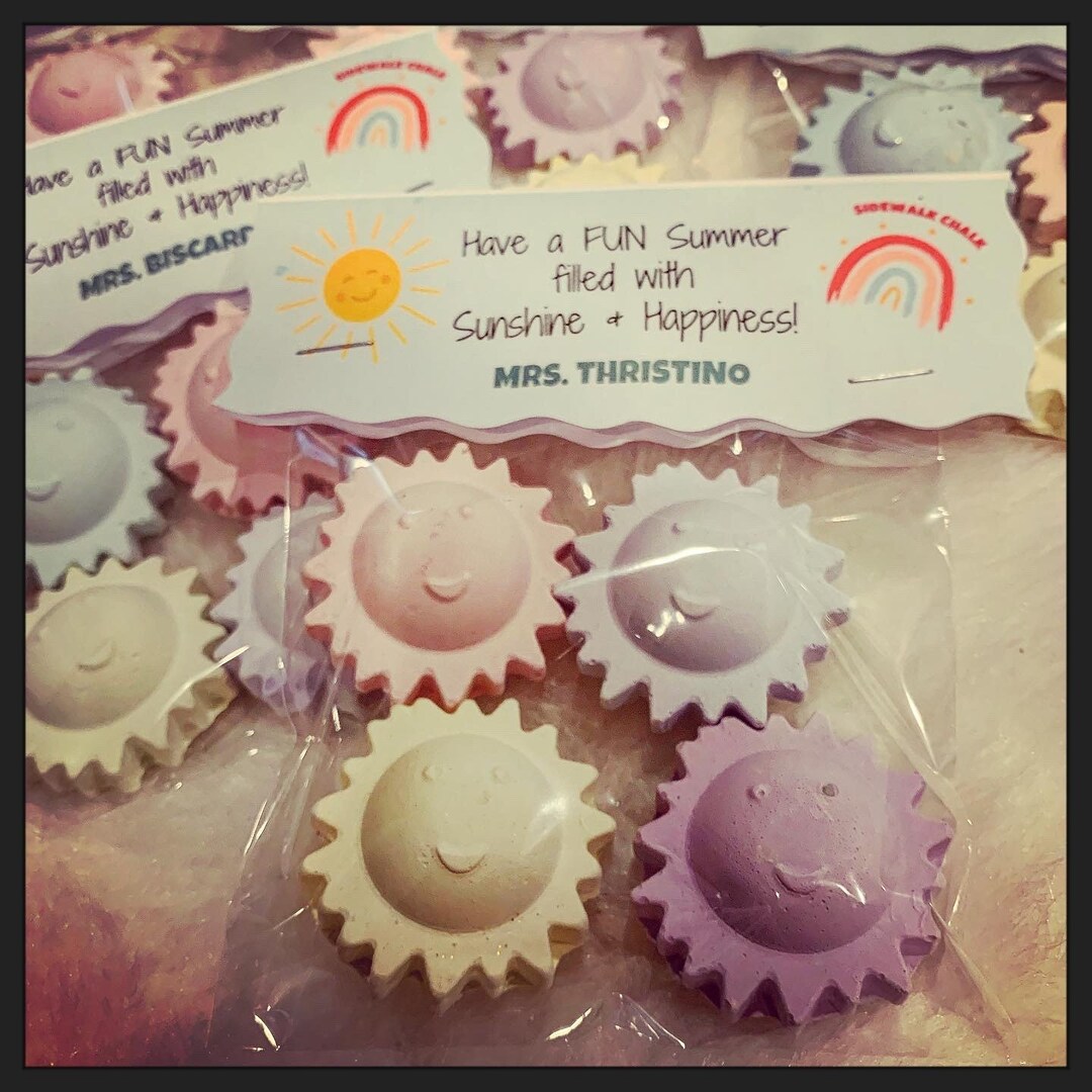 Sun Sidewalk Chalk Party Favors End of Year Class Gift Welcome - Etsy