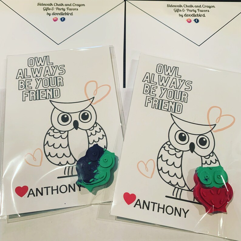 Coloring Card With Crayon Classroom Valentine Favors - Valentine for ...