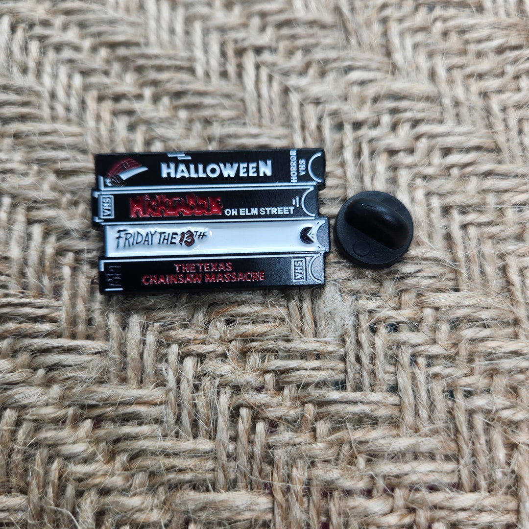 Horror VHS Enamel Pin | Halloween Nightmare Elm Street Friday 13th Pin ...