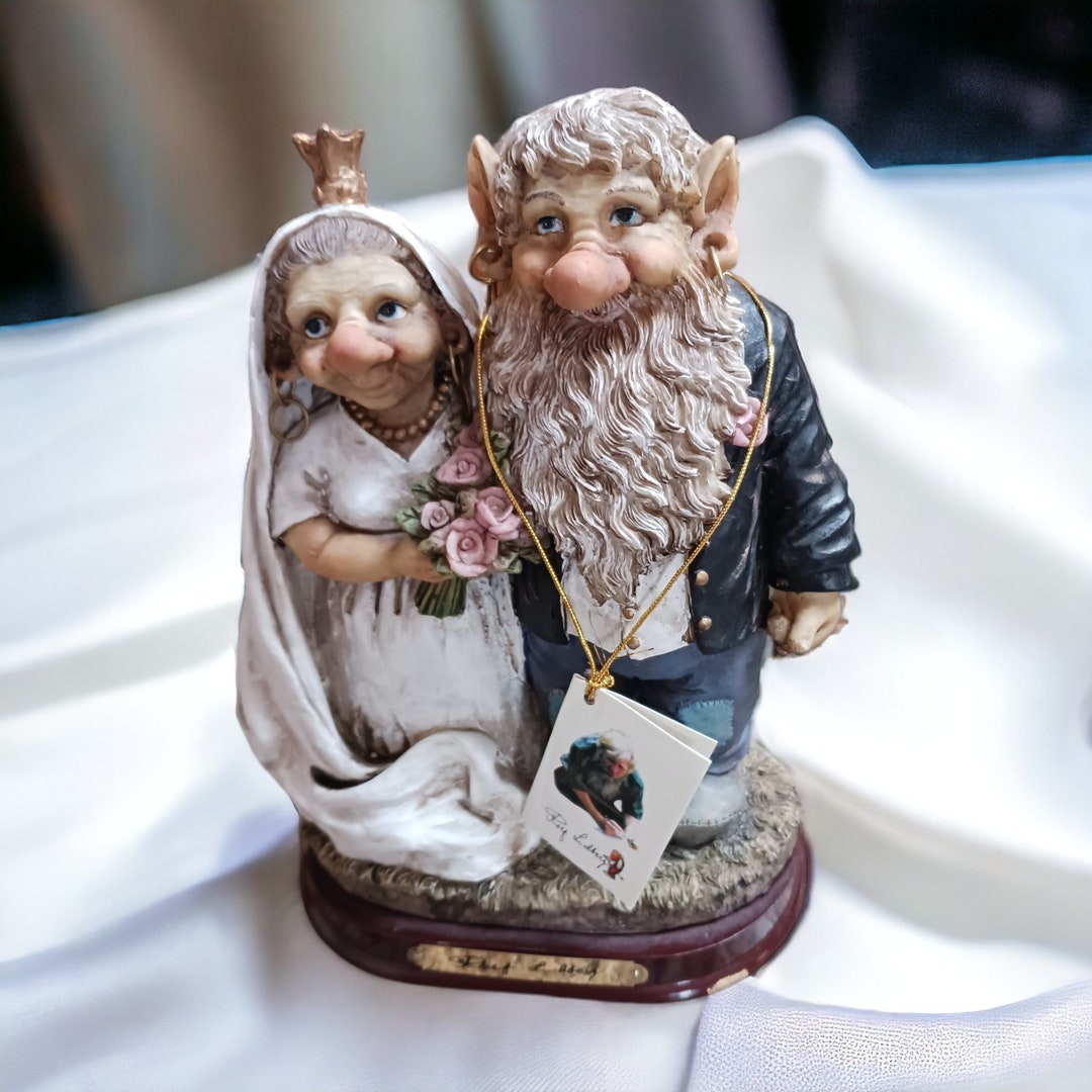 Vintage Rolf Lidberg Mature Bride & Groom Resin Troll Wedding Limited ...