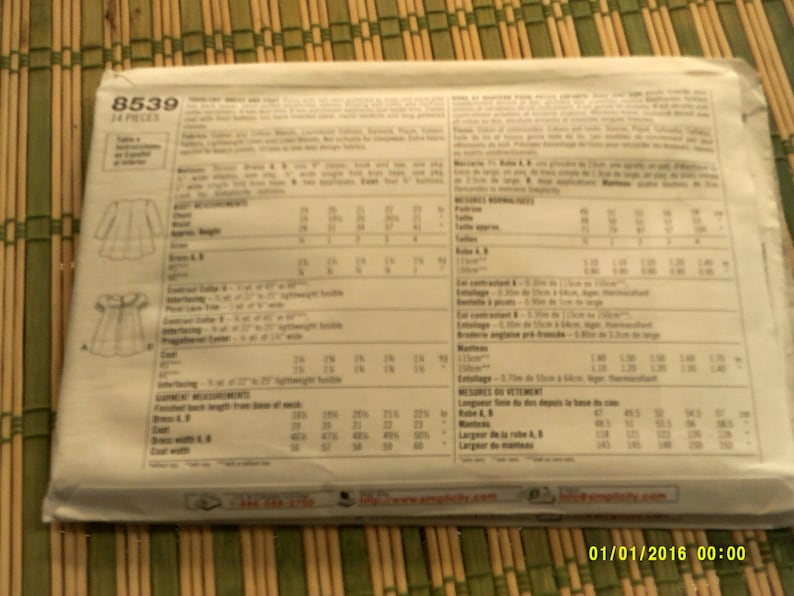 Simplicity 8539 Girls Dress and Coat Pattern. - Etsy