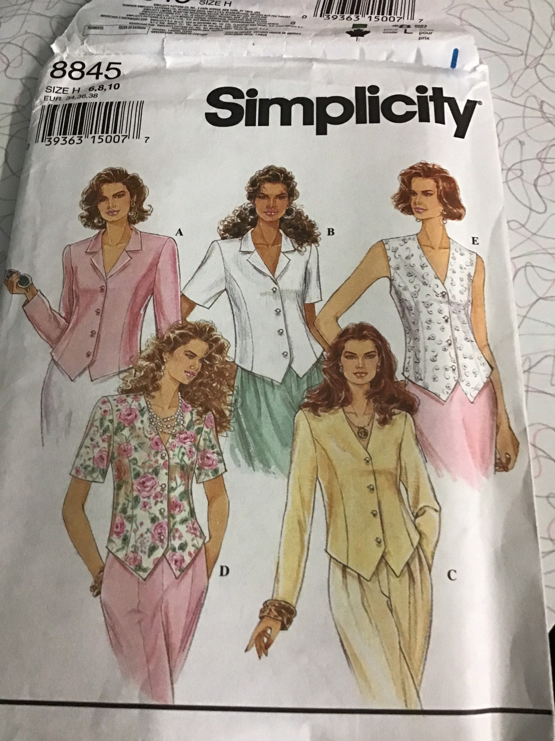 Simplicity Blouse Pattern 8845. Size 6,8,10 - Etsy