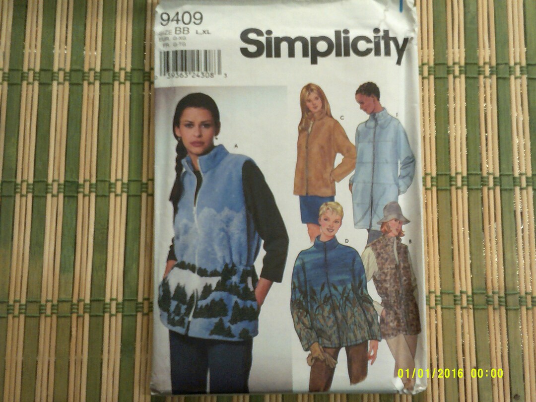Simplicity 9409 Misses' Vest and Jacket Pattern Size L-xl - Etsy
