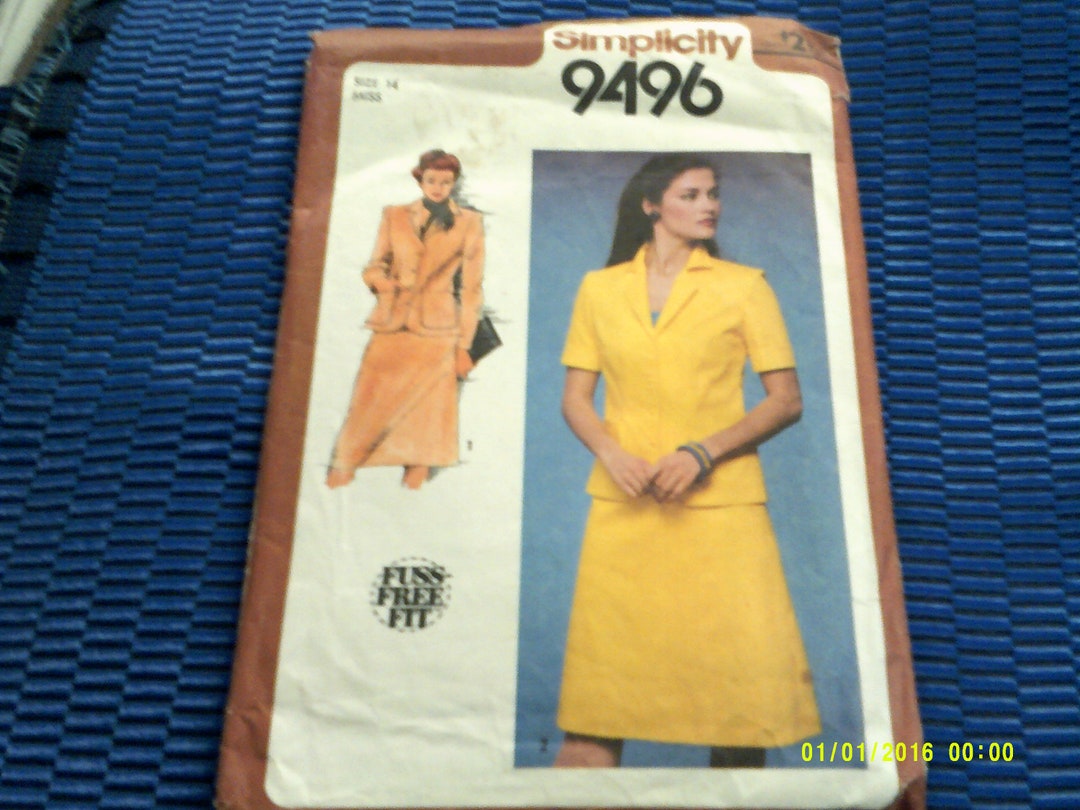 Simplicity 9496 Womens Suit Pattern. Size 14 - Etsy