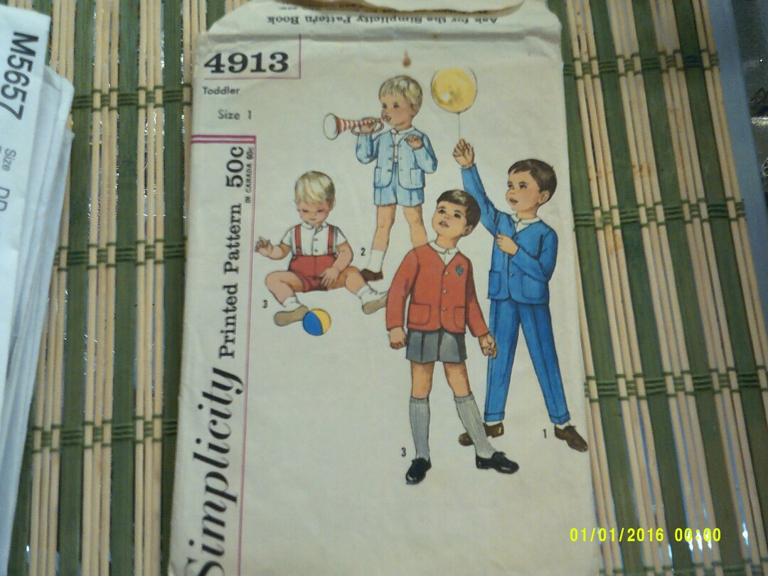 Vintage Simplicity Boys Clothing Pattern 4913. Size 1 - Etsy