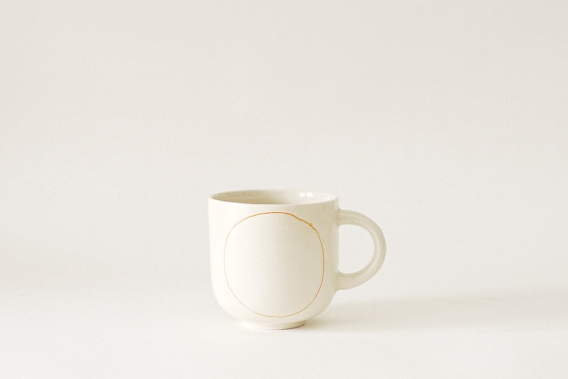 A Set of 6 Handmade Ceramic Mugs H: 3 / Circle Mugs / Coffee Cups - Etsy