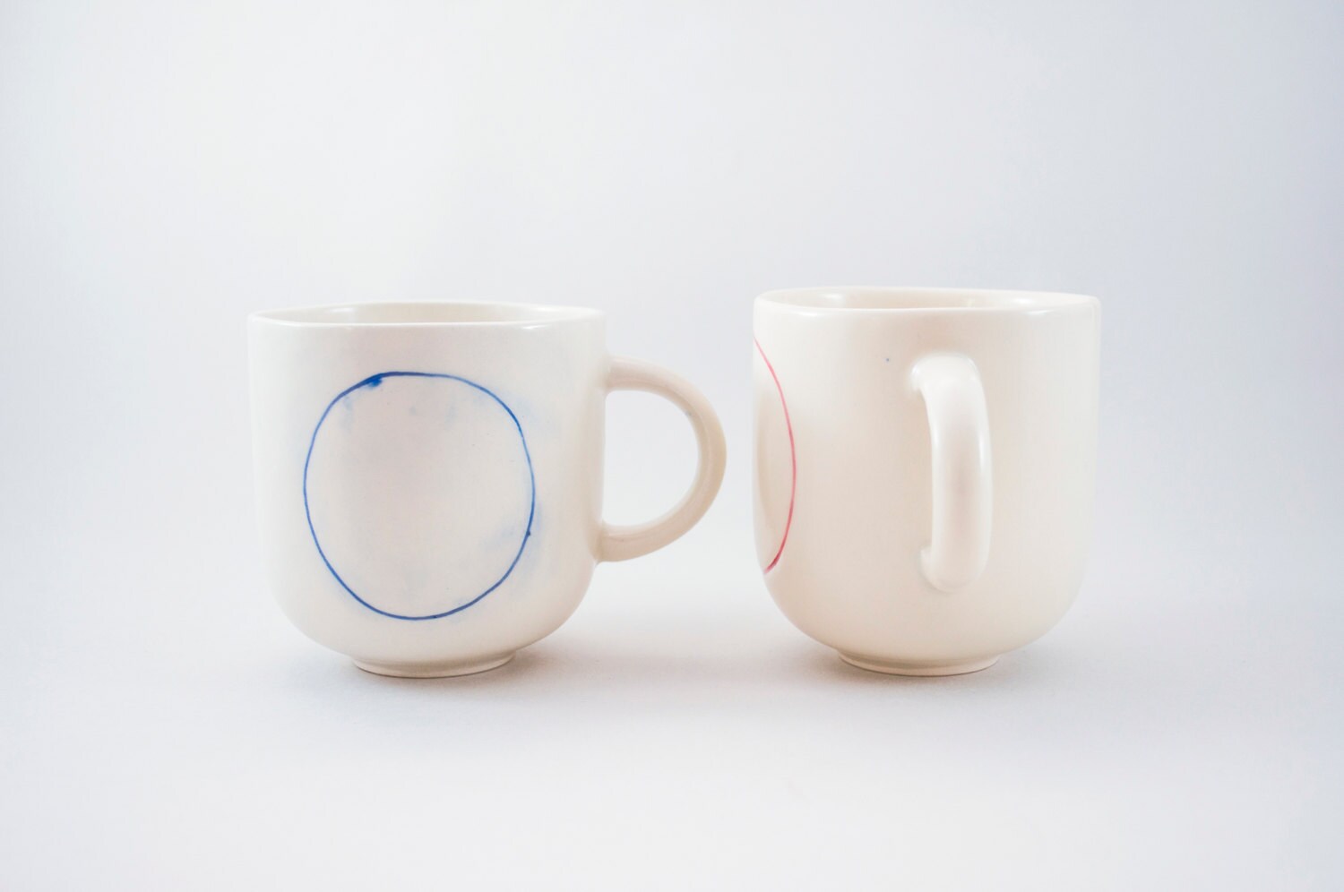 Handmade Ceramic Mug With Blue Circle H: 3 - Etsy Sweden