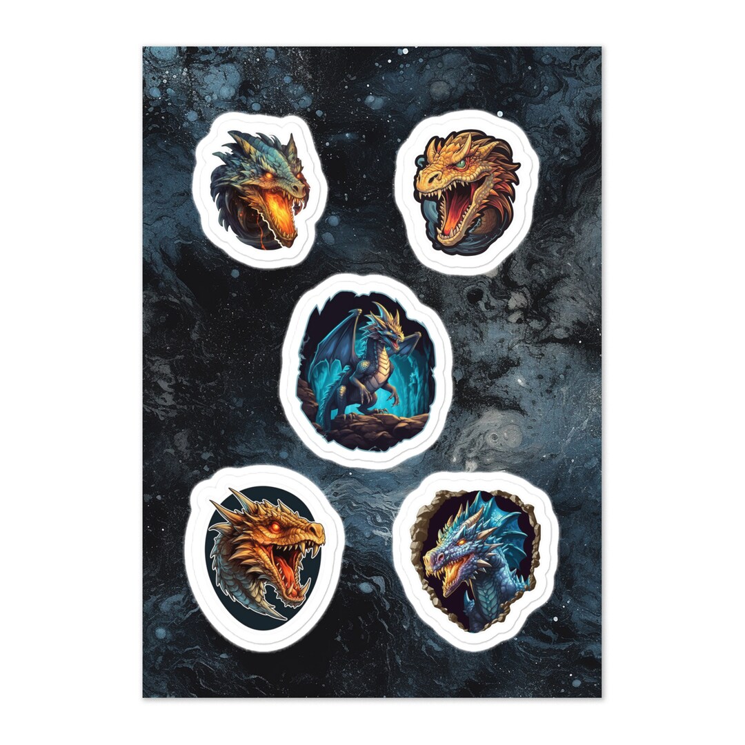 Dragon Sticker Sheet, Dungeon and Dragons Stickers - Etsy
