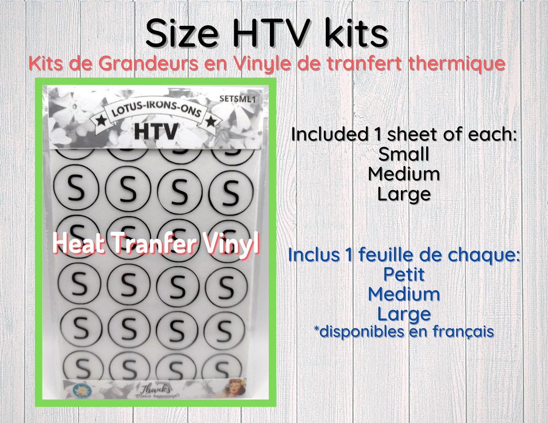 HTV Size Labels / Identify Your Products Size / Sizes Labels / Size ...