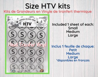 Iron on Size Chart - Etsy