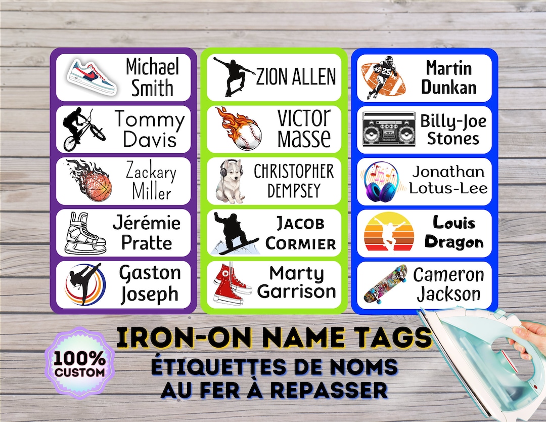 Iron on Clothing Labels Name Tag / Daycare and School/ Laundry Safe ...