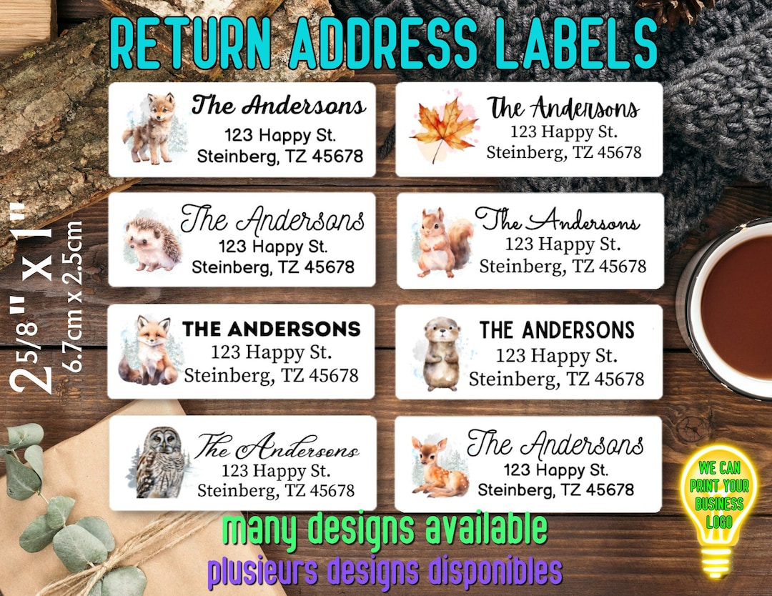 Return Address Mailing Labels / White Mail Label Stickers / Custom Cute ...