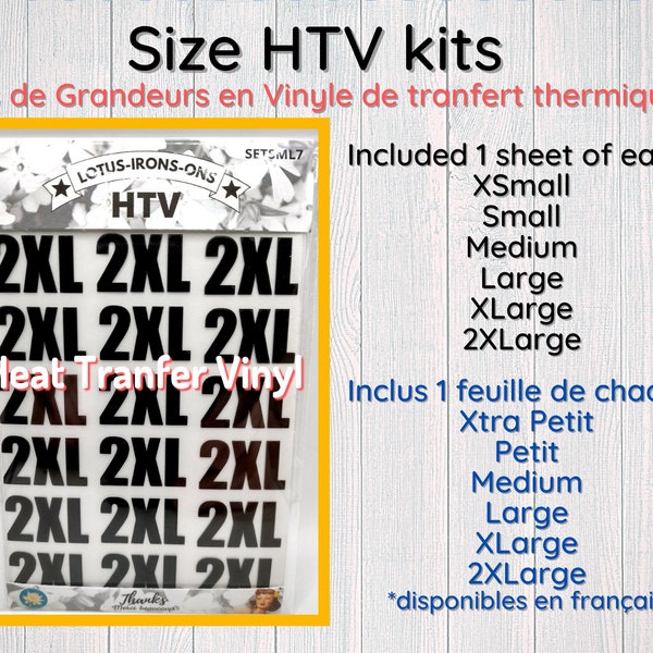 Htv Size Chart - Etsy
