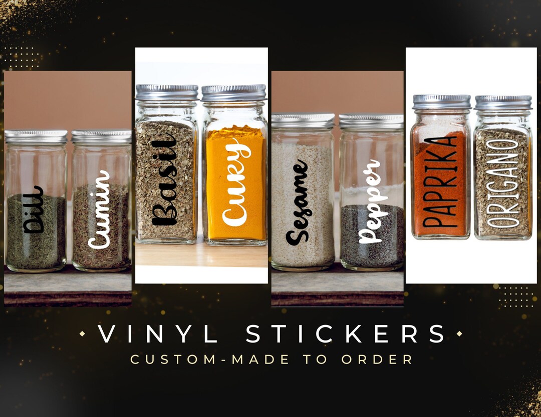 Custom Pantry Vinyl Labels / Spice Rack Kitchen Organizing Label ...