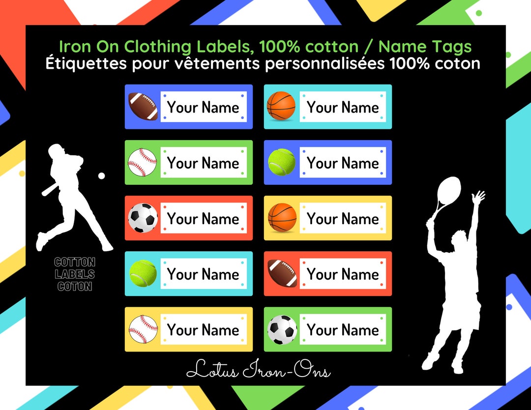 Buy Iron on Labels Clothing Name Tags Camp Daycare School Daycamp ...