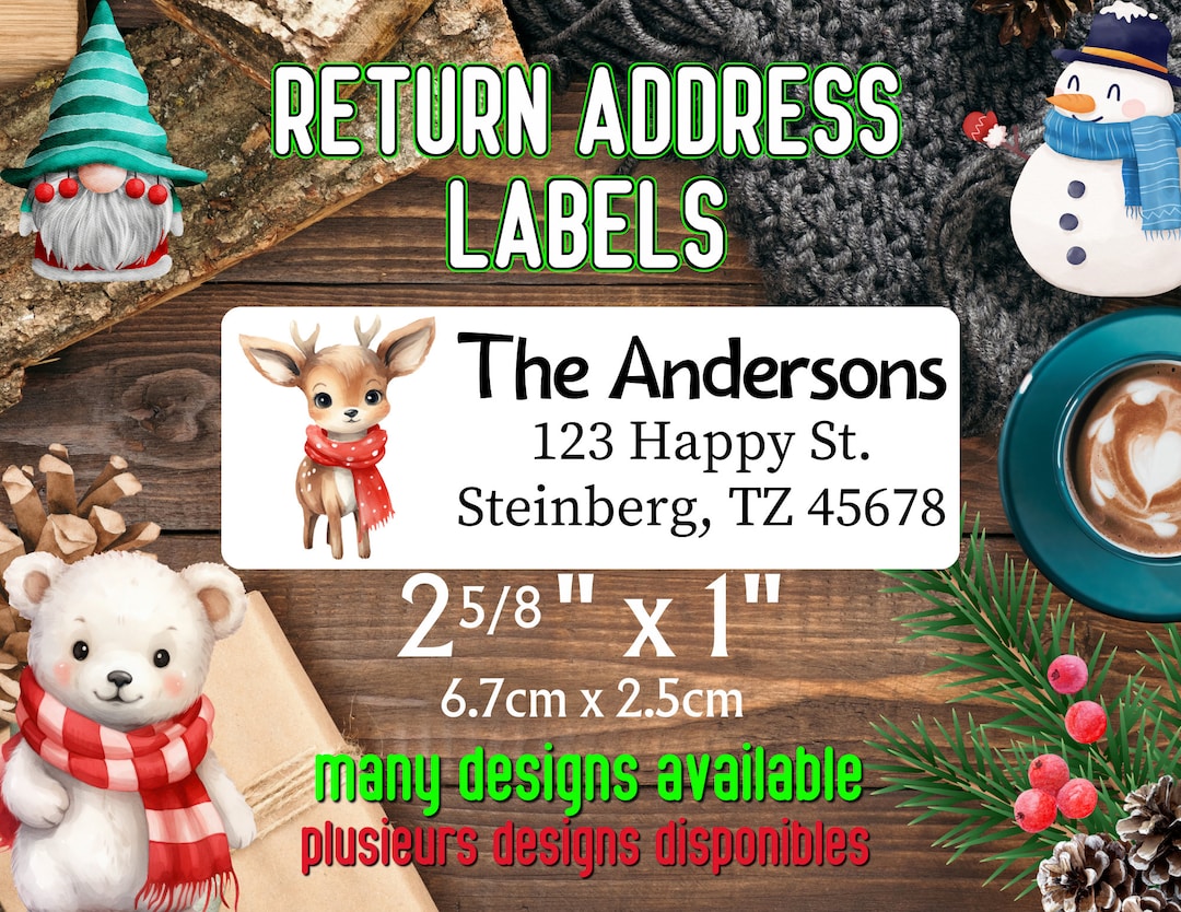 Return Address Mailing Labels / White Mail Label Stickers / Custom Cute ...