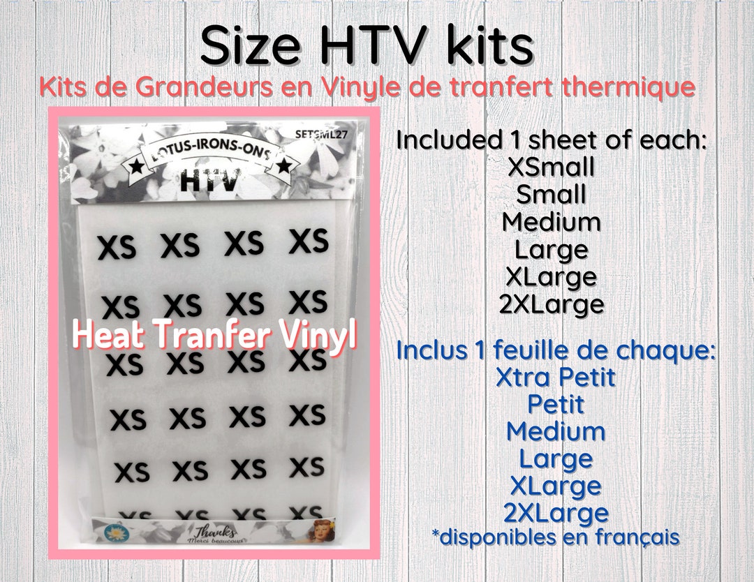 HTV Size Labels / Identify Your Products Size / Sizes Labels / Size ...