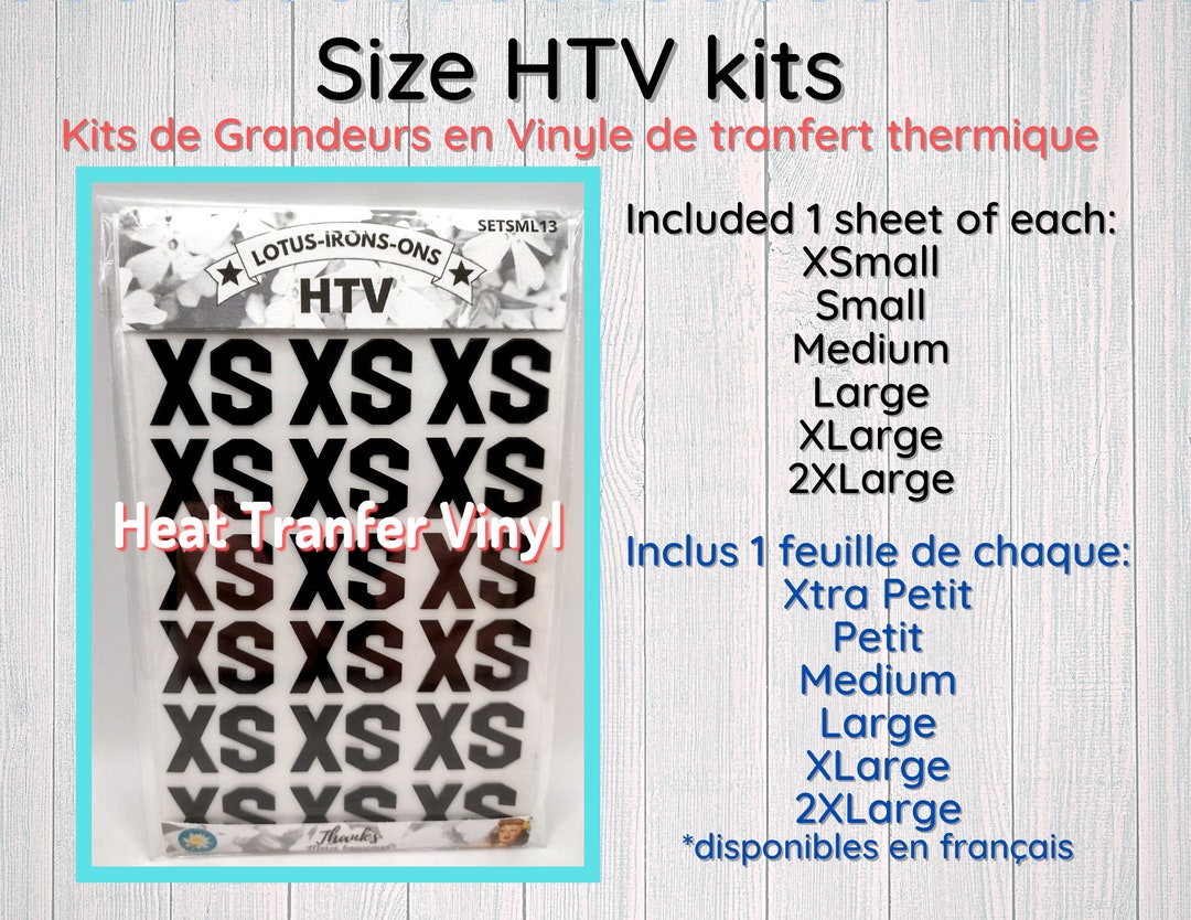 HTV Size Labels / Identify Your Products Size / Sizes Labels / Size ...
