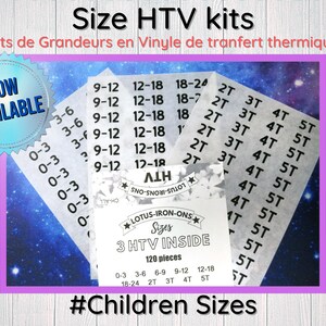HTV Size Labels / Identify Your Products Size / Sizes Labels / Size ...
