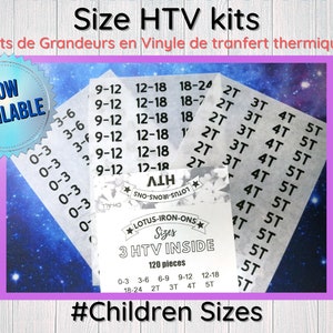 HTV Size Labels / Identify Your Products Size / Sizes Labels / Size ...