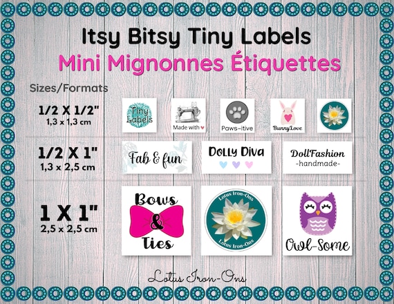 Iron on TINY MINI Labels Cotton Fabric / Hand Made Dolls and - Etsy