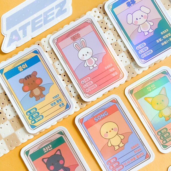Ateez Character Stickers - Etsy
