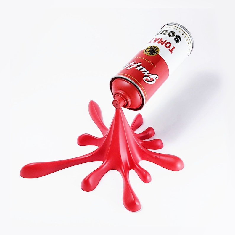 Red Graffiti Tomato Soup Splash Spray Can Sculpture - Etsy UK