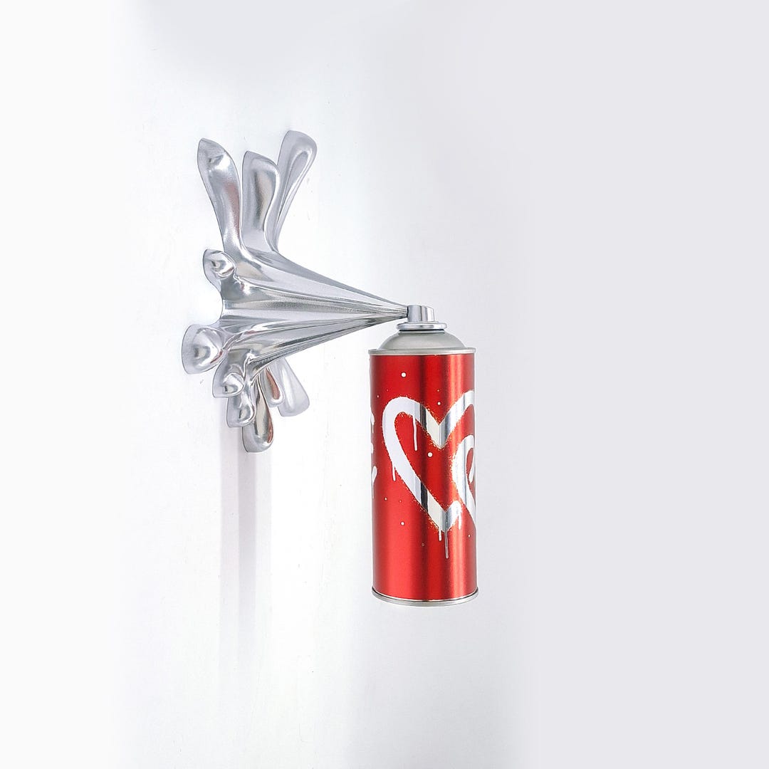 Chrome Love Hearts Splash Sculpture – Pop Art Graffiti Street Art - Etsy