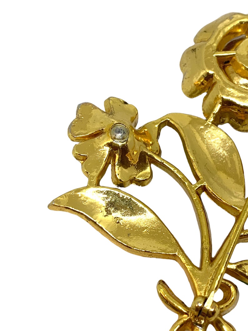 CORO Enamel Spray Flower Pin Brooch - Etsy