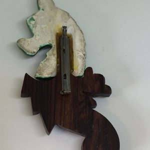 Elzac Bookpiece Seahorse Ceramic Wood Pin - Etsy