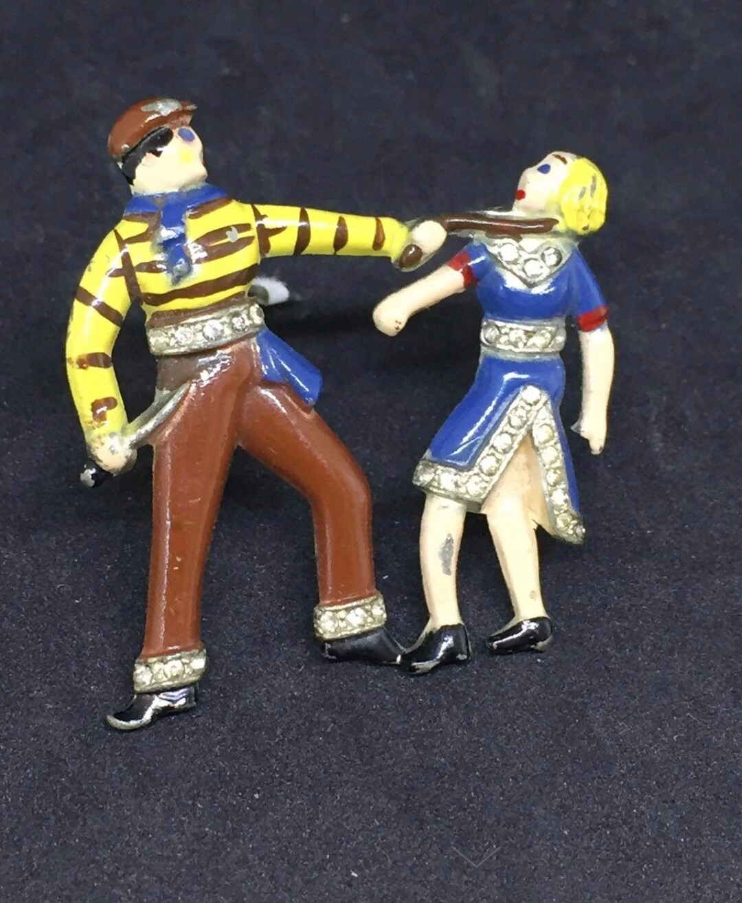 Coro Signed WWII Patriotic French Couple Performing the Apache Dance ...