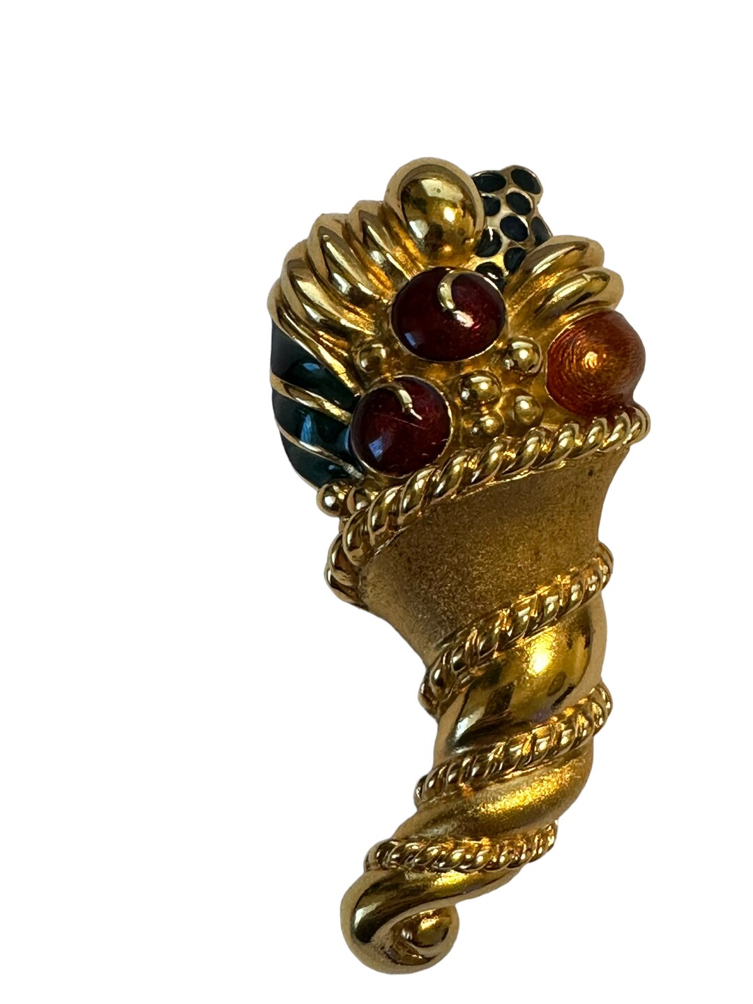Lanvin Paris Enamel Cornucopia Pin Brooch - Etsy