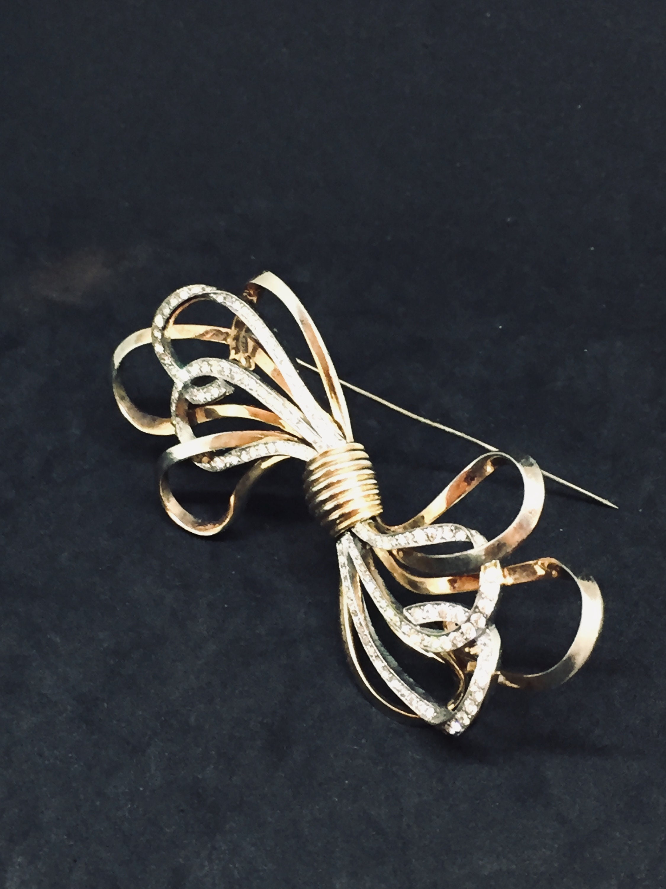 Pennino Sterling Huge Bow Pin 1940's - Etsy