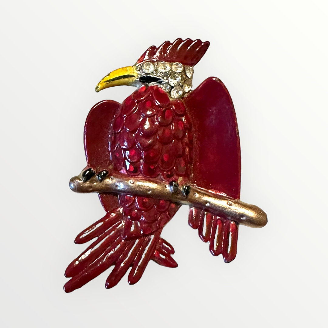 CORO Geissmann Parrot 1938 Pin Brooch - Etsy