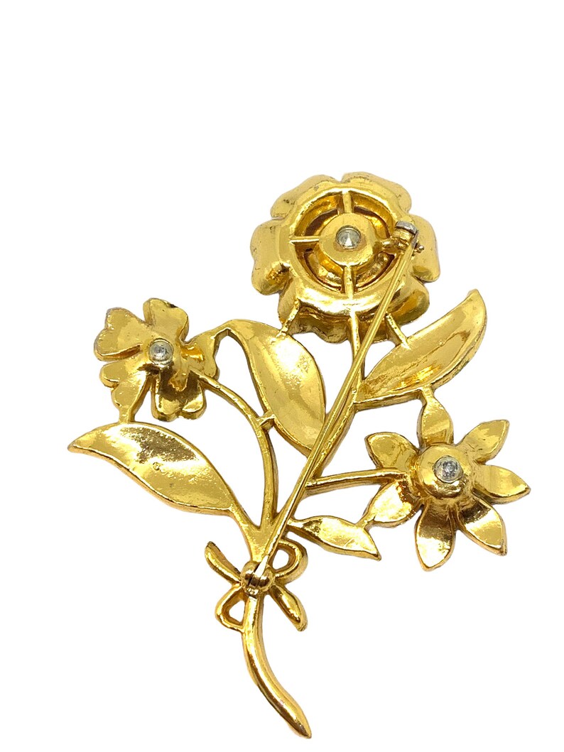 CORO Enamel Spray Flower Pin Brooch - Etsy