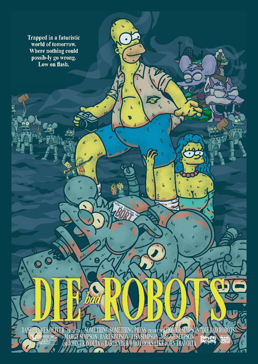 The Simpsons Art Army of Darkness and Simpsons Fan Art Mash up A4 ...